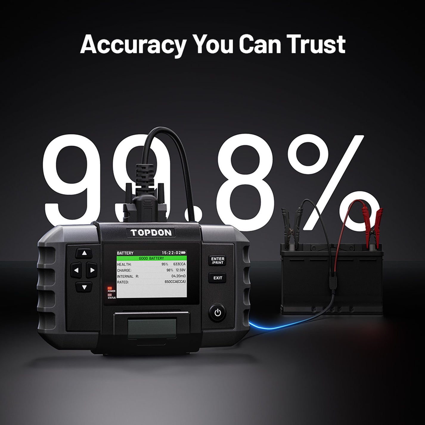 TOPDON BT600 Plus Battery Tester – 6V/12V/24V Analyzer with Printer ...