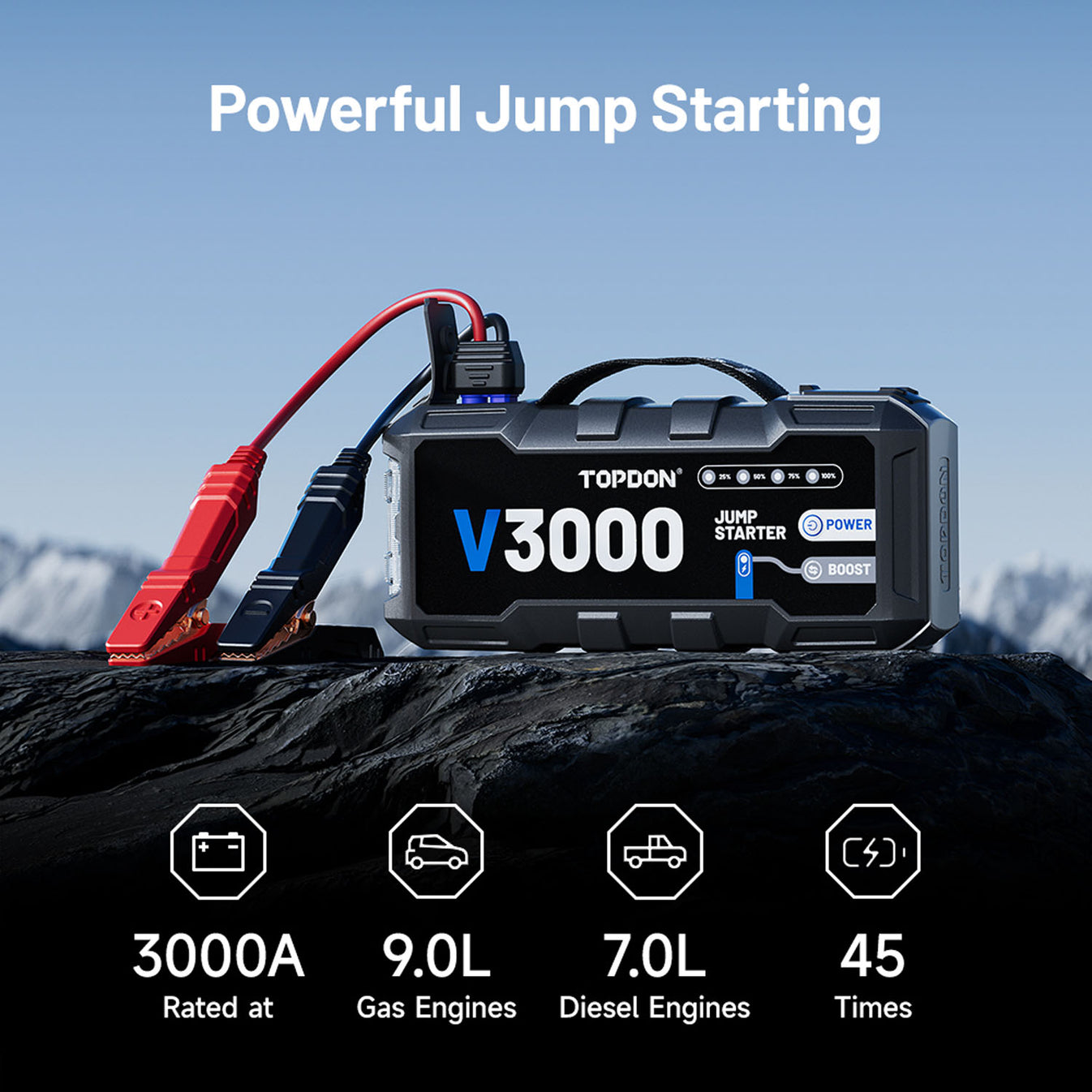 TOPDON V3000 3000A Jump Starter for 12V Cars, Trucks, & Boats – TOPDON ...